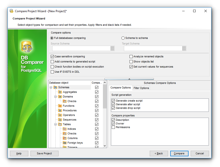 Online Documentation For Db Comparer For Postgresql Sqlmanager